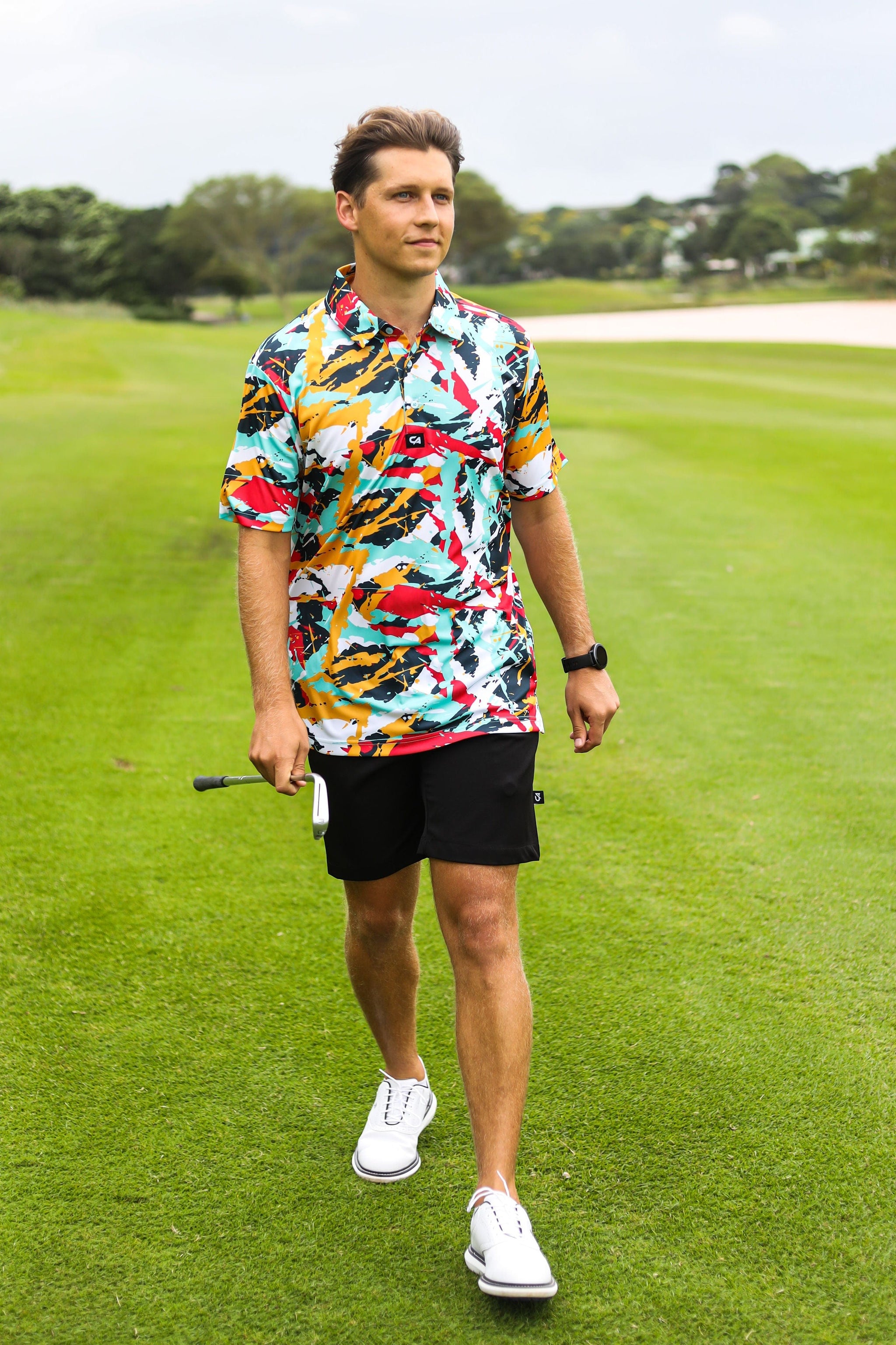 CA Funky Golf Shirt | Splashes & Smudges – Custom Apparel