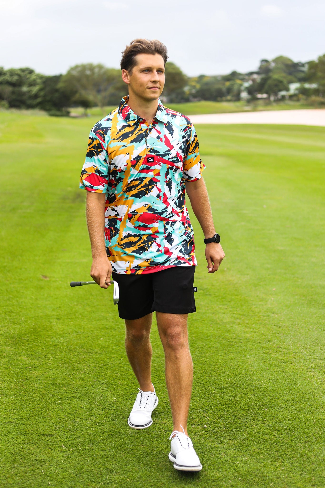 CA Funky Golf Shirt | Splashes & Smudges – Custom Apparel