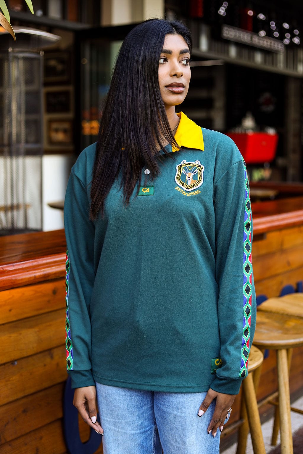 CA Ladies Supporters Jersey L/S | RSA Flag Sleeve – Custom Apparel